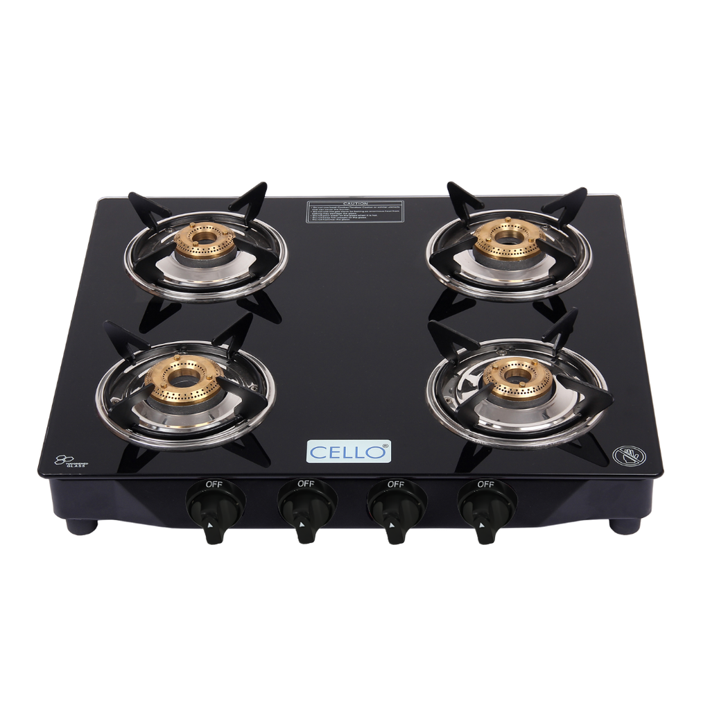 CELLO Regal Black Gas Cooktop,Toughened Glass, ISI Certified, 1 Year W